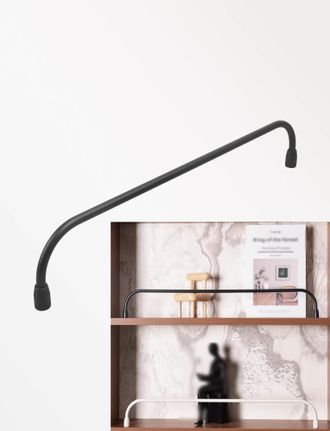 Generic Bogenf&ouml;rmiges Rundrohrgel&auml;nder for Holzschr&auml;nke, B&uuml;cherregal-Leitschiene, dekorative Stange, Sicherheitsleiste(Black,60cm/23.6in)