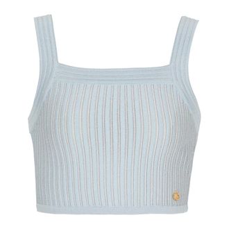 Balmain Textured Knit Top - - Tops - Damen - Blau - L