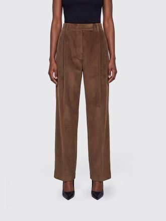 R&oacute;he Pantalon droit en velours de coton taille moyenne &agrave; pinces