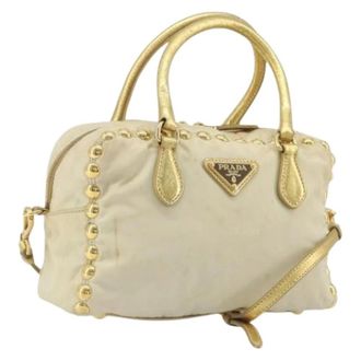 Prada Pre-owned Vintage Nylon Schultertasche - - Pre-owned - Damen - Beige - ONE SIZE