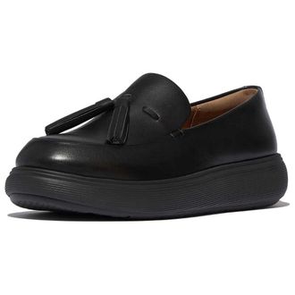 FitFlop IQ-Comff Tassel Leather Loafers ZWART - Gr&ouml;&szlig;e 38