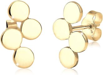 Elli Ohrringe Damen Kreis Geo Minimal in 925 Sterling Silber vergoldet