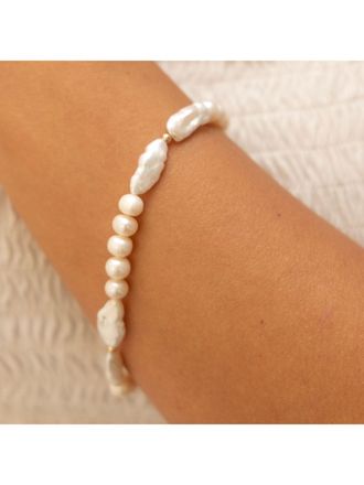 Fascination by Ellen K Armband Gold 585 Perle wei&szlig; 6-7mm