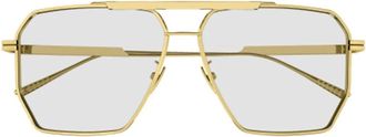 Bottega Veneta unisex, Accessoires, Jaune, Taille: 60 MM Caravan Metal Lunettes de soleil