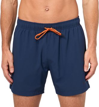 BOSS Glatte Herren-Badehose mit kleinem Logo, Premium, Marineblau, L