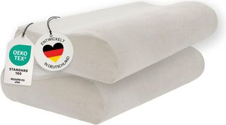 Casimum Kissenbezug aus Baumwolle für Nackenstützkissen mit Reißverschluss. Kopfkissen Schonbezug 60x30 cm, Beige (Offwhite), 2-Pack