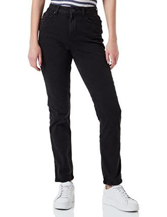 Pieces PCLUNA Straight HW BLC Noos BC Jeans, Noir, 27 W/30 L Femme
