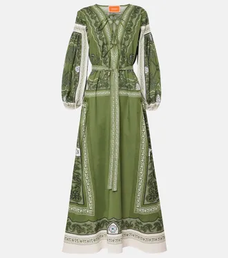 La DoubleJ Robe longue Viviana imprimée en coton