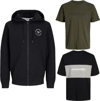 Jack & Jones Herren - Big Size Box 3 teilig - Sweat Hoodie Pullover T Shirt &Uuml;bergr&ouml;&szlig;e Plus Size 3XL 4XL 5XL 6XL 7XL 8XL zr99a (4XL, BigSize Box 05)