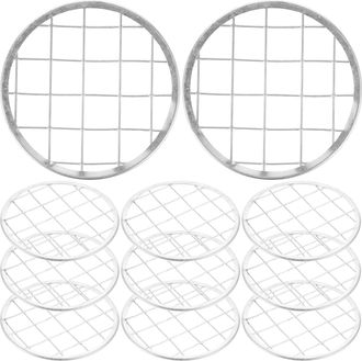 Hemobllo Blumenorganizer Vasenraster 12 St&uuml;ck Blumengitter aus Eisen mit 70mm Netz f&uuml;r Einmachgl&auml;ser Wiederverwendbar als Deckel f&uuml;r Keimgef&auml;&szlig;e und Blumenarran
