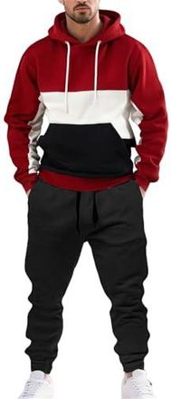 Generic Ensemble Jogging Homme Sweat &Agrave; Capuche Et Pantalon Tracksuit Automne Hiver Surv&ecirc;tement Homme Ensemble 2 Pi&egrave;ces V&ecirc;tement De Sport Automne Hiver D&eacute;contr