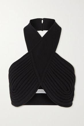 Gabriela Hearst Haut Dos Nu Raccourci En Laine M&eacute;rinos C&ocirc;tel&eacute;e Eris - Noir