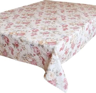 Matches 21 Tischdecke Chloe 130 x 225 cm romantische Rosen-Jacquard-Decke in Vintage-Optik aus Polyester