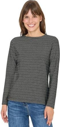 Cecil 3228679 T-Shirt structuré Bicolore, Noir, XXL Femmes