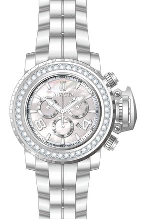 Invicta Jason Taylor 51323 Herrenuhr - Quarzwerk - Edelstahl mit Perlmuttzifferblatt - 58 mm - Mit 45 Labor-Diamanten