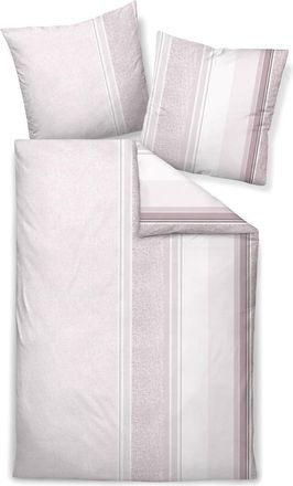 Janine Mako Satin Bettw&auml;sche 2 teilig Bettbezug 135 x 200 cm Kopfkissenbezug 80 x 80 cm Messina 43056-05 mauve