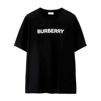 Burberry Logo Baumwoll-T-Shirt - - Tops - Damen - Schwarzk - L