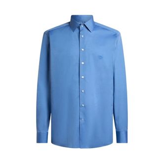 Etro Homme, Chemises, Bleu, Taille: 2XL Chemise brod&eacute;e logo