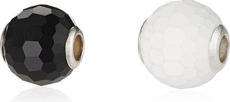 Thomas Sabo Damen Bead Obsidian facettiert & Achat facettiert weiß Karma Bead 925 Sterling Silber K0003-023-11 & K0126-130-14