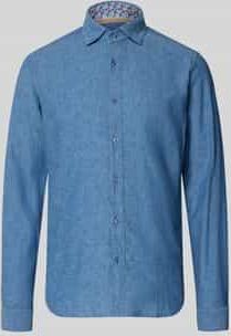 Fil Noir Regular Fit Business-Hemd aus Leinen-Baumwoll-Mix Modell ROMA