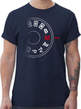 Shirtracer T-Shirt Herren - Geschenke - Kamera Einstellrad Fotograf Fotografie Geschenk Fotografen - L - Navy Blau - Photography Tshirt fotoapparat fotografieren