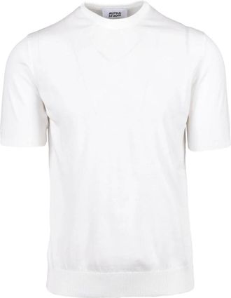 Alpha Studio Homme, Pulls, Blanc, Taille: S Pull ras du cou