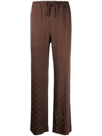 Marine Serre pantalon Moon Diamant satin&eacute; - Marron