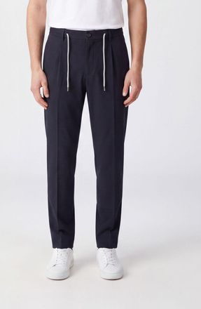 Eleventy Pantalon chino slim fit en coton avec pinces et cordon de serrage