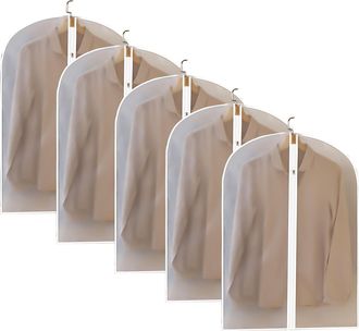 Generic Kleiders&auml;cke, 5 St&uuml;ck, durchsichtig, zum Aufh&auml;ngen von Kleidung, mit Rei&szlig;verschluss, geschlossenem Boden, geeignet zur Aufbewahrung von Kleidung (60 x