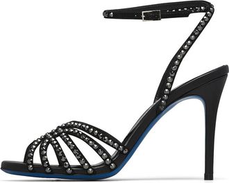 Loriblu Femme, Chaussures, Noir, Taille: 41 EU Sandales en daim orn&eacute;es de cristaux