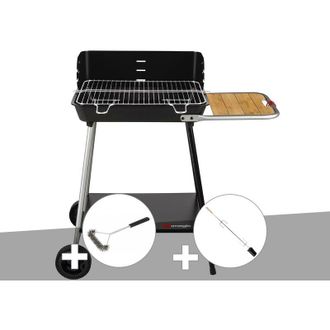 Somagic Barbecue charbon Florence + Brosse En T + Kit tournebroche - Somagic