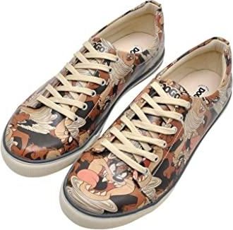 Dogo Vegan en Cuir Multicolore Mode Baskets pour Homme - Chaussures de Marche Confortables et Décontractées - Fait à la Main - Warner Bros Taz in Taz Desig