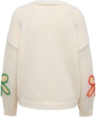 Only Strickjacke ONLMARNIA LIFE LS FLOW OPEN CARD CS KNT mit 3D-Stickerei