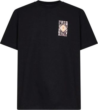 Casablanca Homme, Tops, Noir, Taille: L T-shirt c&ocirc;tte