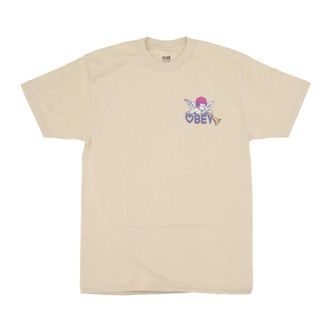 Obey Klassisches Angel Tee Sand Herren T-Shirt - - Tops - Herren - Beige - XL