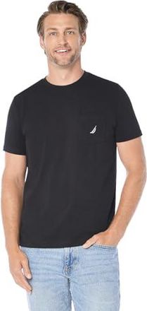 Nautica Solid Crew Neck Short Sleeve Pocket T-Shirt, Coulour Noire, XXXXXXL Homme