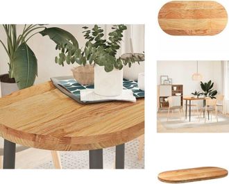 vidaXL Dessus de table 100x50x4 cm bois de ch&ecirc;ne massif ovale - Dessus De Table - Plateau De Table - Plateau De Table Basse - Plateau De Table Dappoint