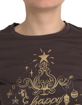 Dolce & Gabbana Gold Ornamental Print T-Shirt - Brown