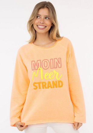 Zwillingsherz Hoodie Moin Meer Strand mit Used-Look Kanten und maritimer Stickerei