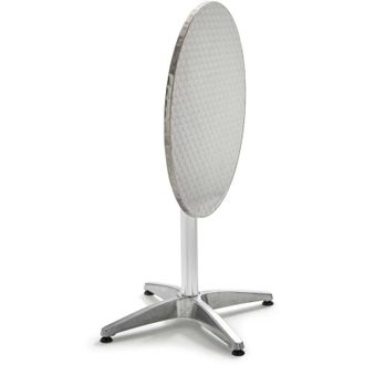 Oviala Table de terrasse inclinable ronde en aluminium