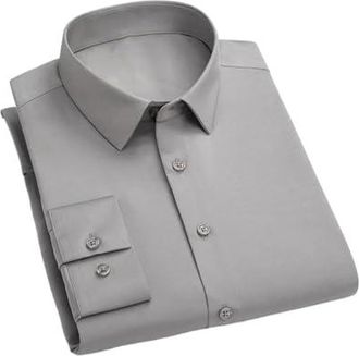 Generic Chemises &agrave; manches longues de couleur unie pour homme, coupe ajust&eacute;e, couleur unie, &eacute;lastique, poche unique, hauts daffaires, Jt-2128-6, 3XL