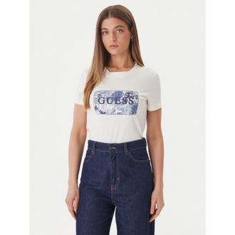 Guess T-Shirt W6GP02 K2753 &Eacute;cru Regular Fit