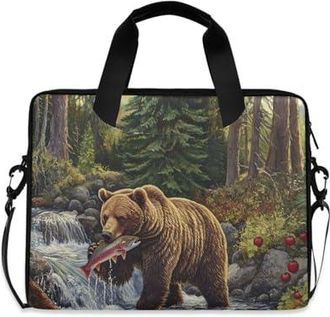 Alaza Sac pour ordinateur portable de 16 &agrave; 15,6 pouces, motif loups et toiles daraign&eacute;e, sac pour ordinateur portable, sac &agrave; bandouli&egrave;re pour femme, homme, 