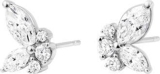 Edenly Ohrringe Mitternachtsschmetterling - Weißgold 9 Karat mit synthetischen Diamanten