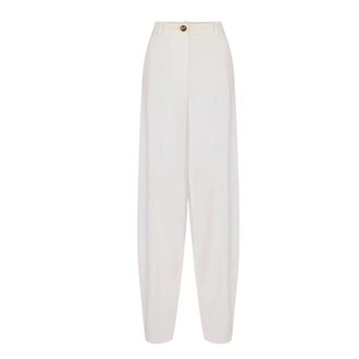 Elisabetta Franchi Leichte Hose aus Kreppstoff - - Trousers - Damen - Wei&szlig; - 2XS