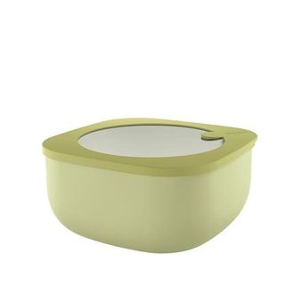 Guzzini Kitchen Active Design, STORE&MORE BIO, R&eacute;cipients herm&eacute;tiques bas pour r&eacute;frig&eacute;rateur/cong&eacute;lateur/four &agrave; micro-ondes (L) - Vert Avocat, 19,5 x 19,5 x h