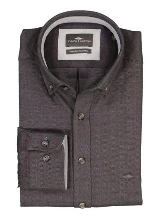 Fynch-Hatton Fynch-Hatton Herren Hemd grau Flanell