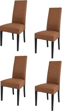 Tommychairs Tommychairs - 4er Set Moderne Stühle Luisa für Küche und Esszimmer, robuste Struktur aus lackiertem Buchenholz Farbe Wengeholz, Gepolstert und mit Kun