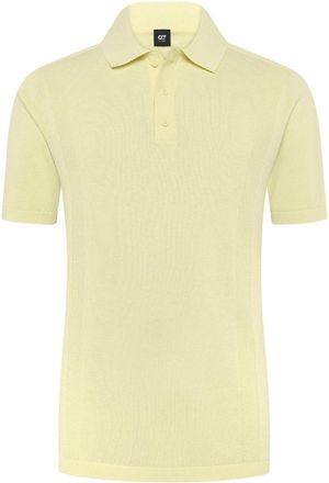 AlphaTauri Unifarbenes Strick-Poloshirt mit Leinenanteil in