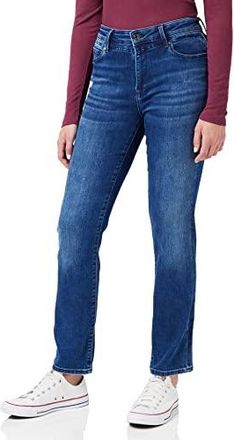 Mavi Kendra Jean Droit, Bleu (Indigo Blue Sateen STR 28925), 33W / 32L Femme